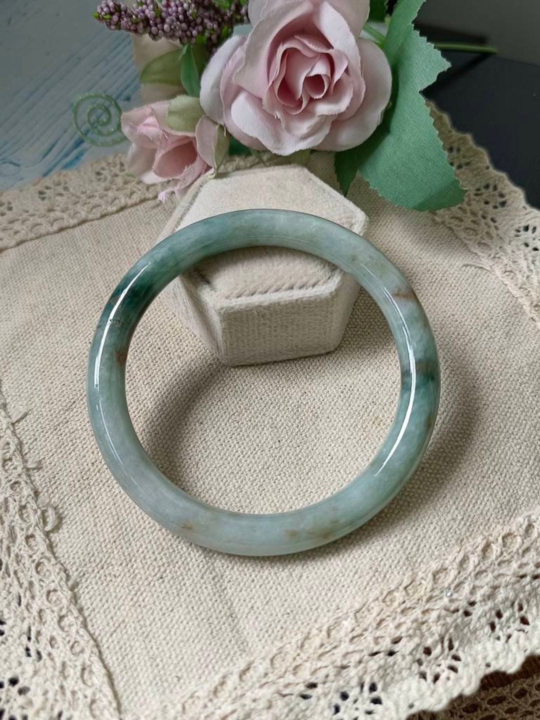55.4MM Tri Colour Type A Grade A Natural Jadeite Jade Fei Cui Princess ...