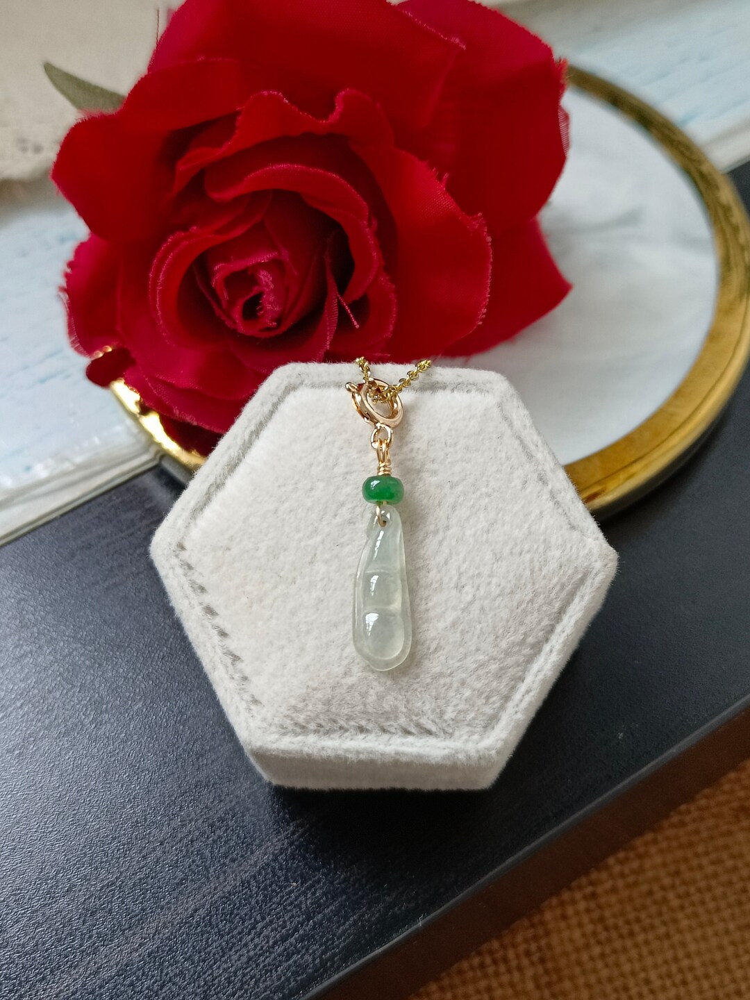 Icy White and Green Type A Grade A Natural Jadeite Jade Fei Cui Mini ...