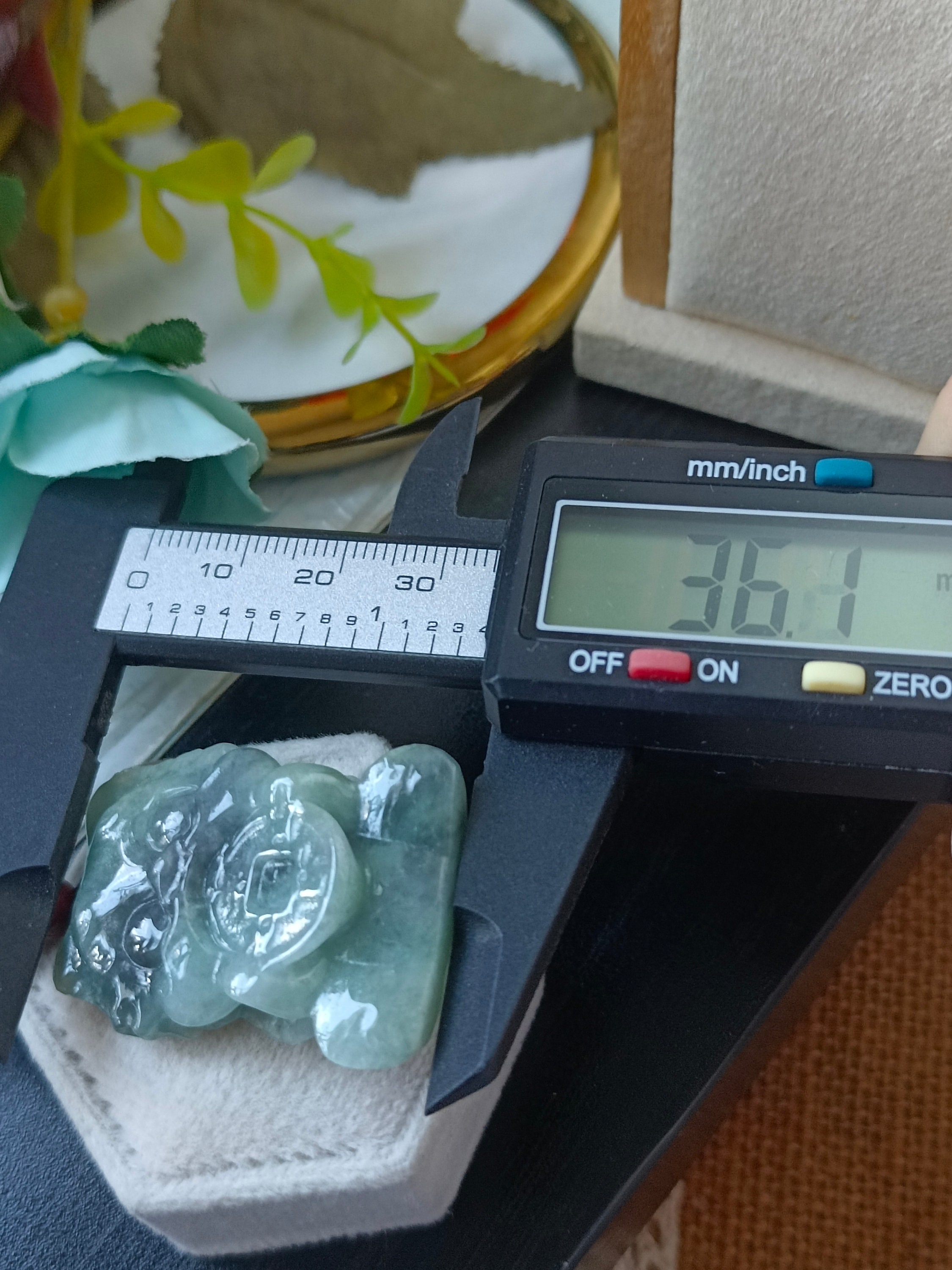 Black & Grey Type A Grade A Natural Jadeite Jade Fei Cui Chinese Lion ...