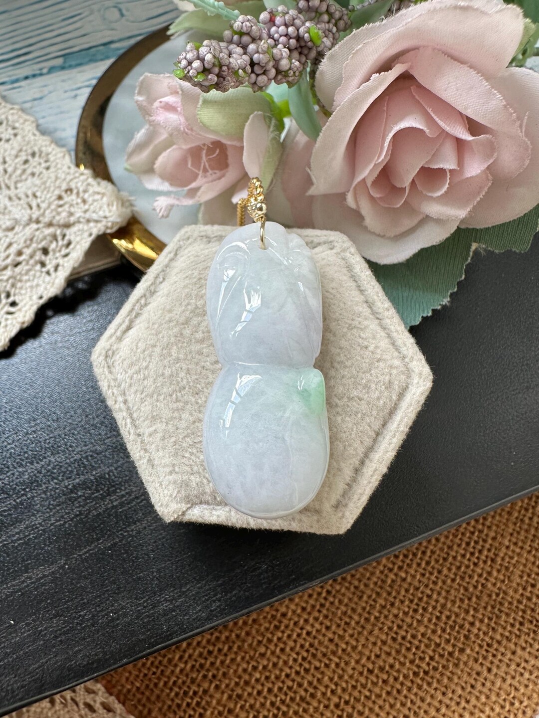 Tri Colour Type A Grade A Natural Jadeite Jade Fei Cui Calabash Hulu ...