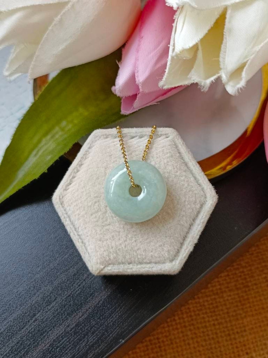 17.5MM Light Pastel Green Type A Grade A Natural Jadeite Jade Fei Cui ...