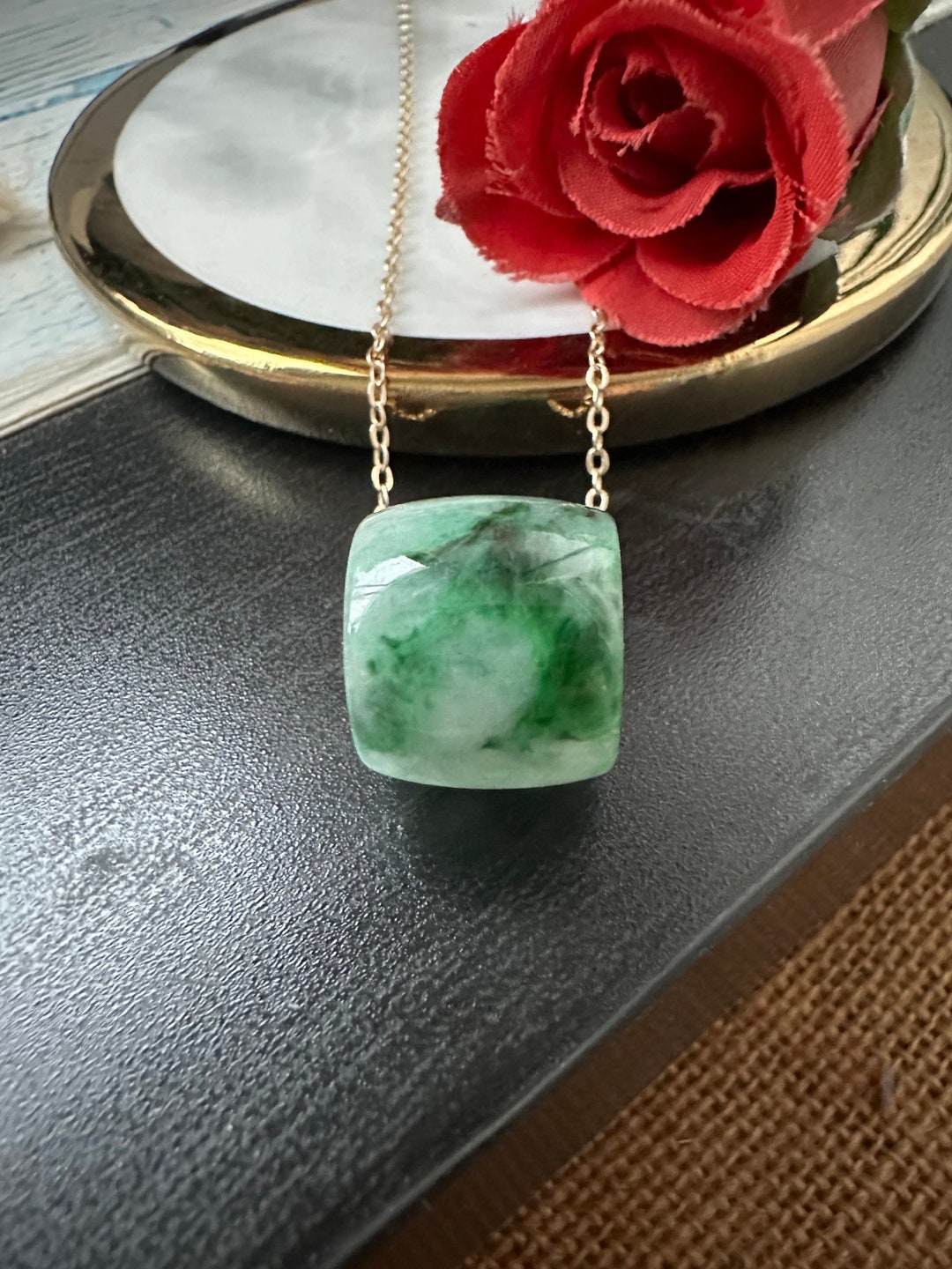 Imperial Green Vein Type A Grade A Natural Jadeite Jade Fei Cui Barrel ...