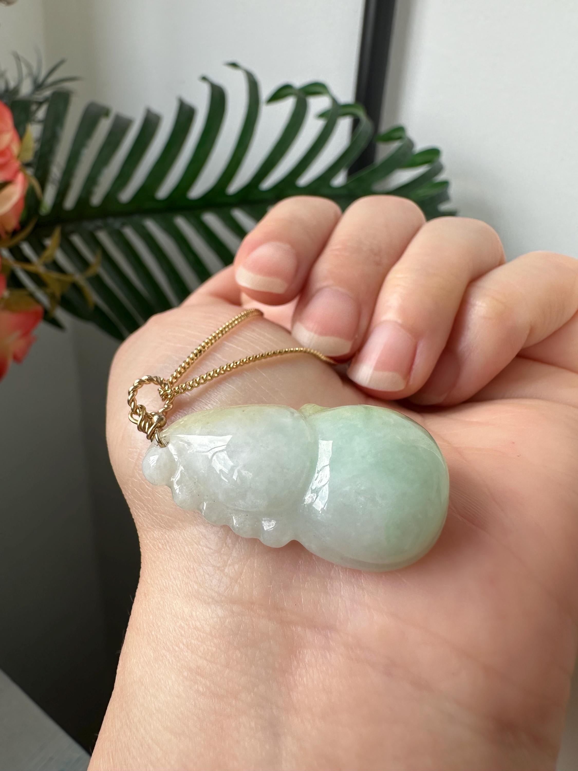 Tri Colour Type A Grade A Natural Jadeite Jade Fei Cui Calabash Hulu ...