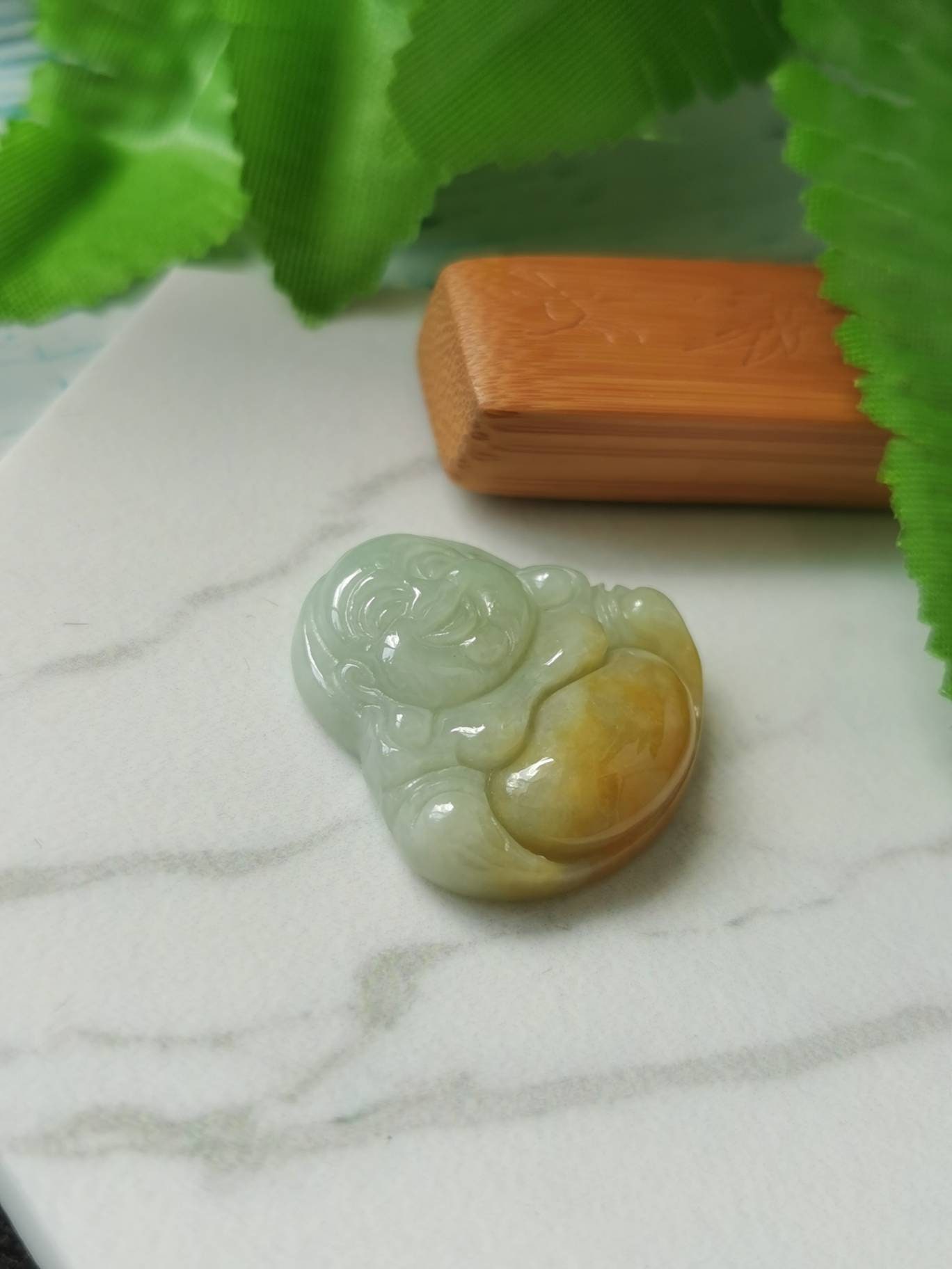 Yellow and Light Faint Green Type A Grade A Natural Jadeite Jade Fei ...