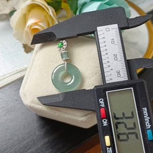 Icy Translucent Light Blue Type A Grade A Natural Jadeite Jade Fei Cui Donut Pendant in 18K ...