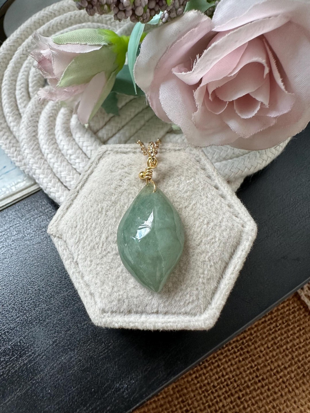 Icy Light Green Type A Grade A Natural Jadeite Jade Fei Cui Fancy Shape ...