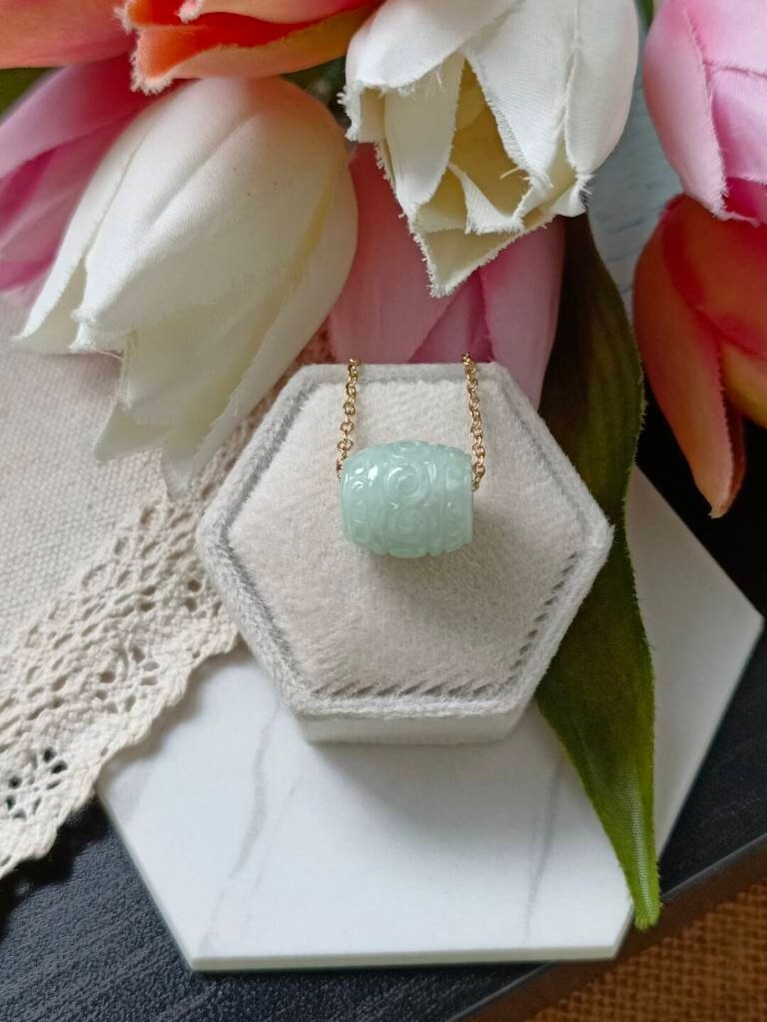 Icy Light Green Type A Grade A Natural Jadeite Jade Fei Cui Vintage ...