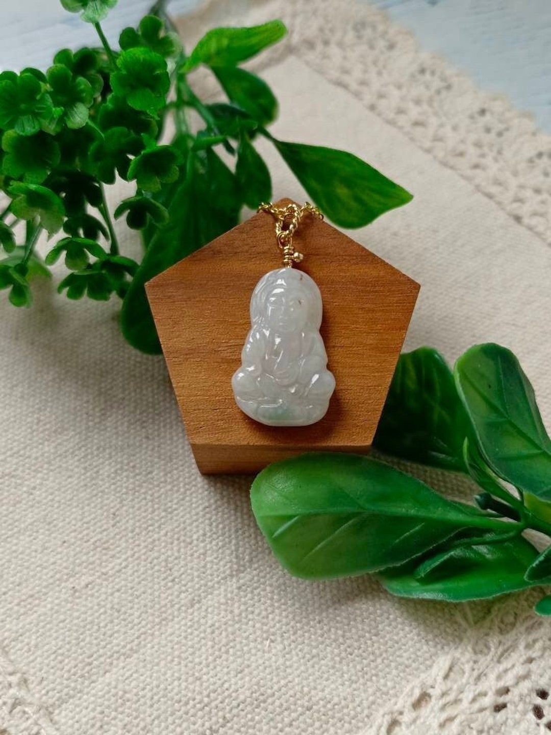 Tri Color Type A Grade A Natural Jadeite Jade Fei Cui Small Guan Yin ...
