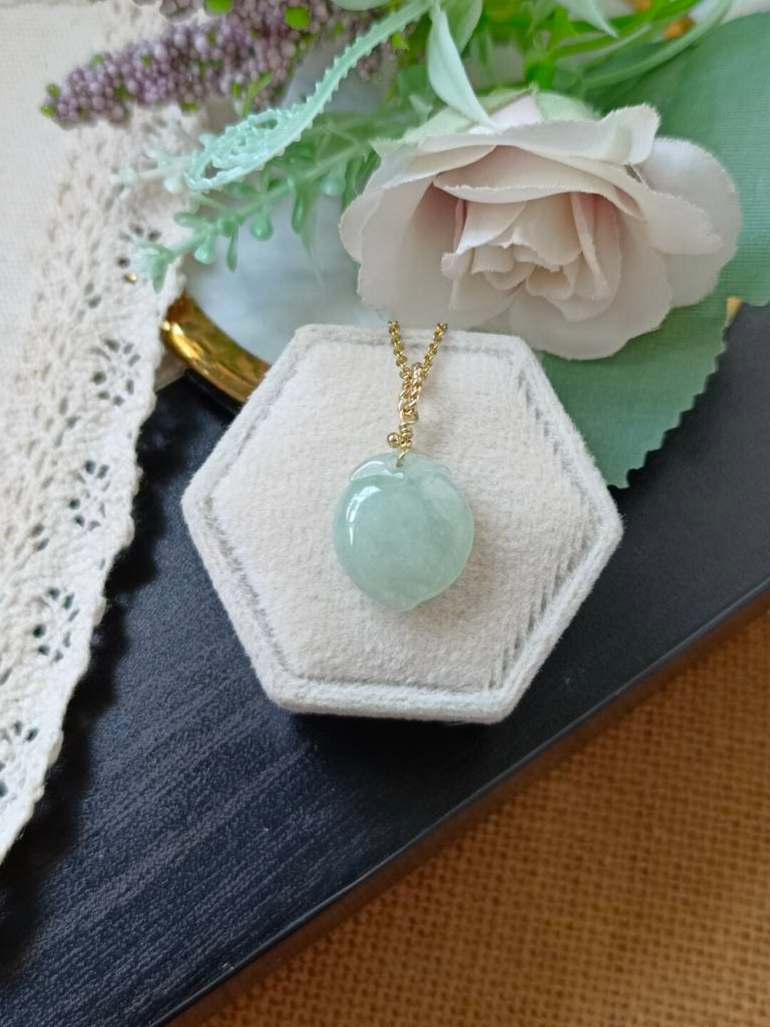 Icy Light Floral Green Type A Grade A Natural Jadeite Jade Fei Cui ...