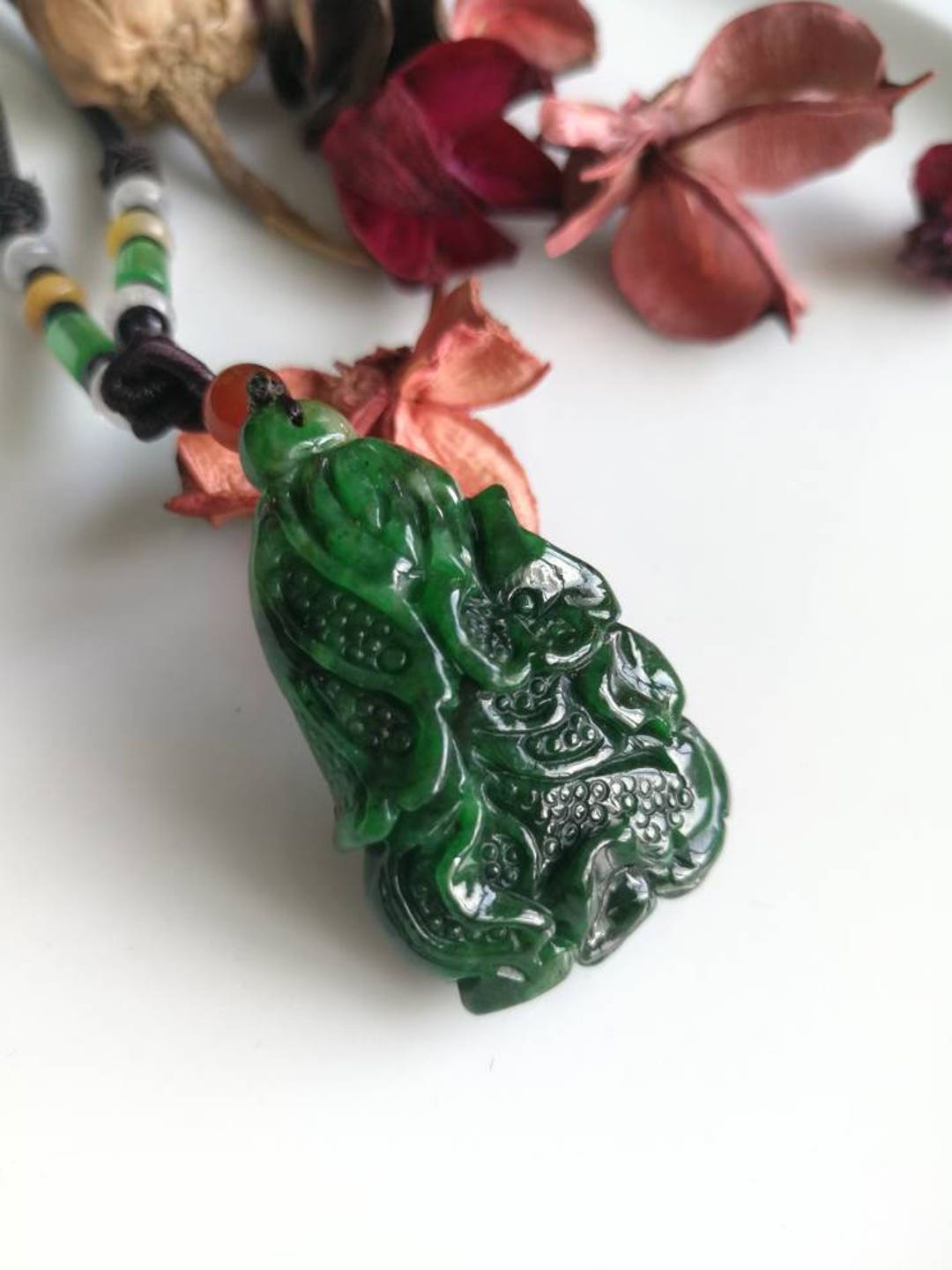 Imperial Green Type A Jadeite Jade (bai Cai)cabbage Pendant - Etsy