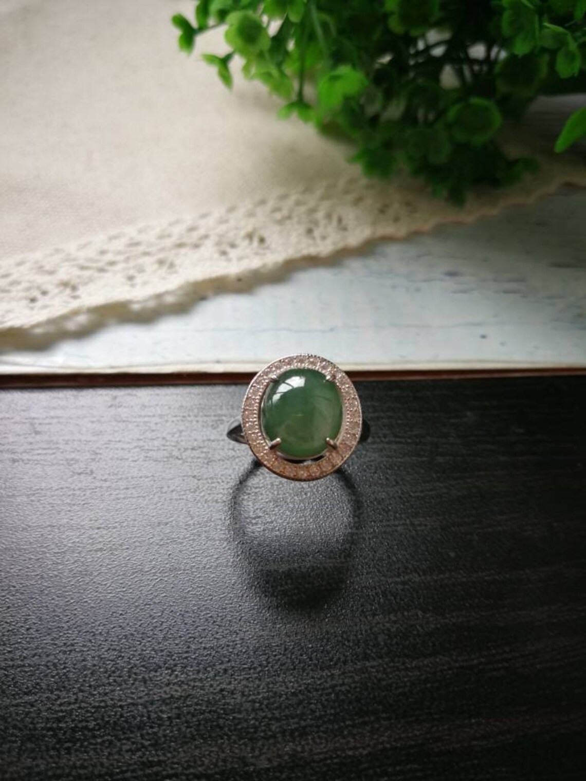 Olive Green Translucent Type A Grade A Natural Jadeite Jade Fei Cui 925 ...