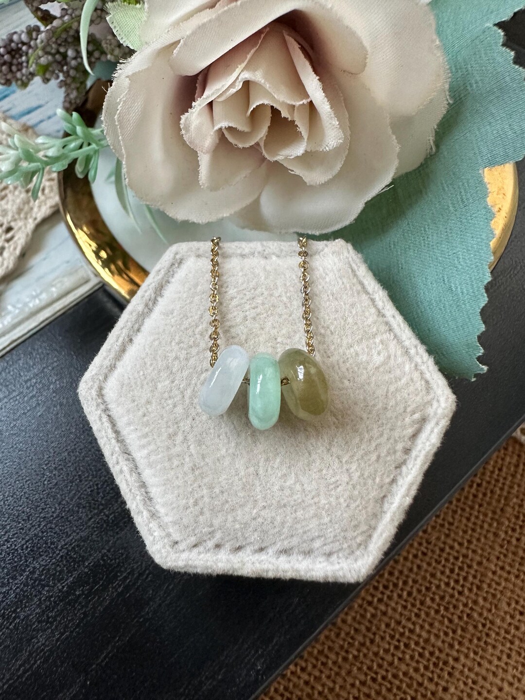 Set of 3 Tri Colour Type A Grade A Natural Jadeite Jade Fei Cui Mini ...
