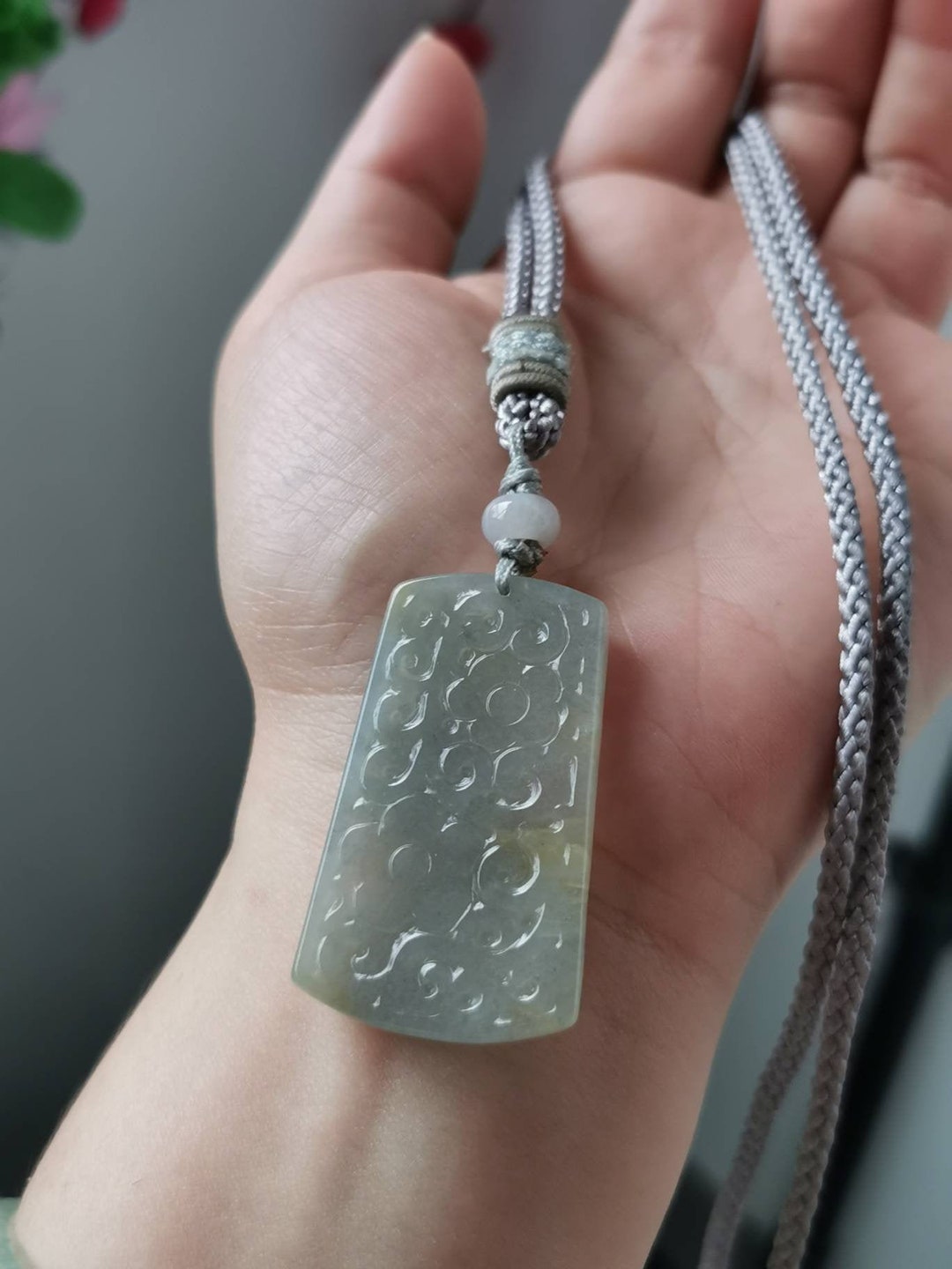 Icy Light Grey With A Little Yellowish Type A Grade A Natural Jadeite ...