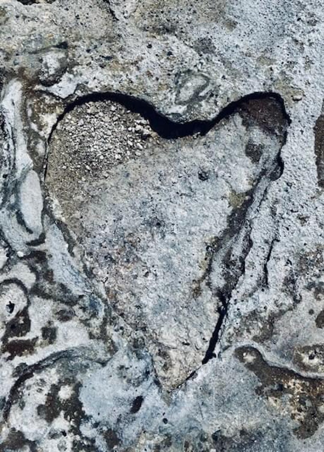 Heart Shaped Rock Art Print. Black and White Photography. Natural Heart ...