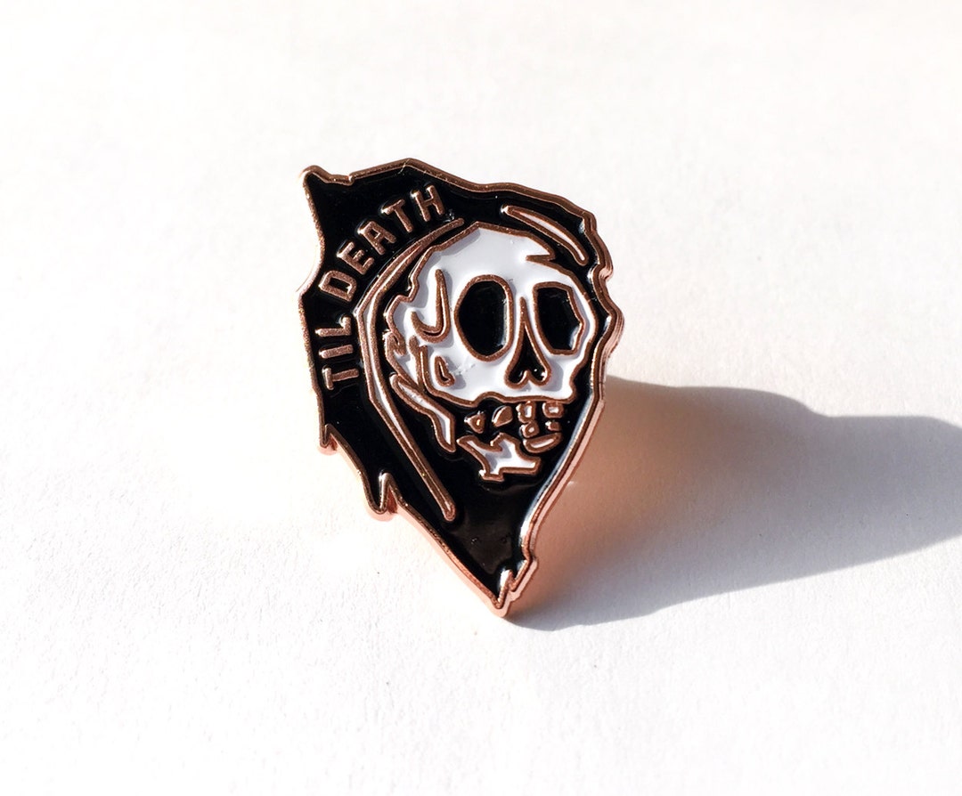Til Death Lapel Pin // Die Struck Iron Enamel Pin With a Copper Metal ...