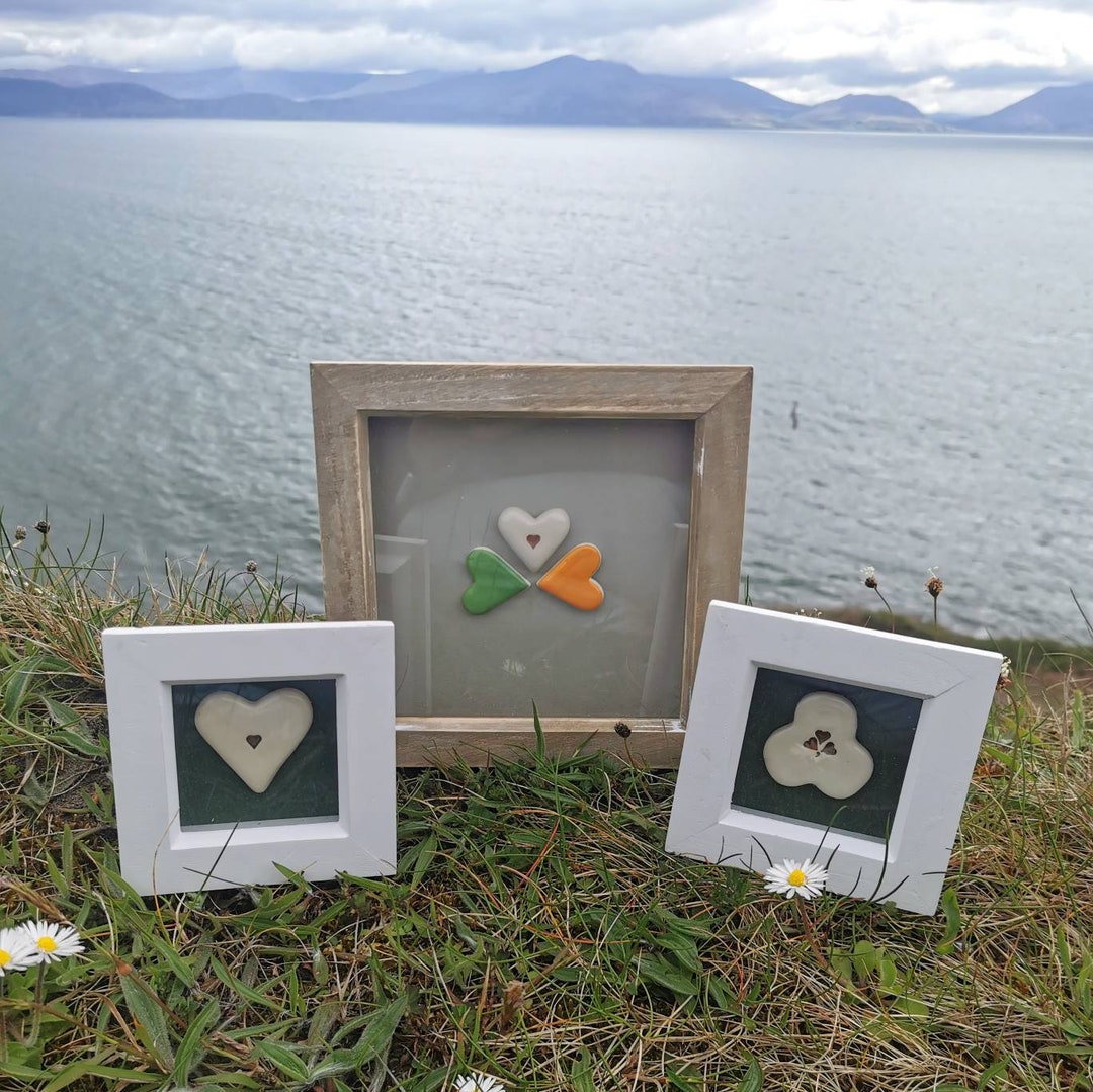 Irish Shamrock Frames With Kerry Earth Ceramic Gift - Etsy