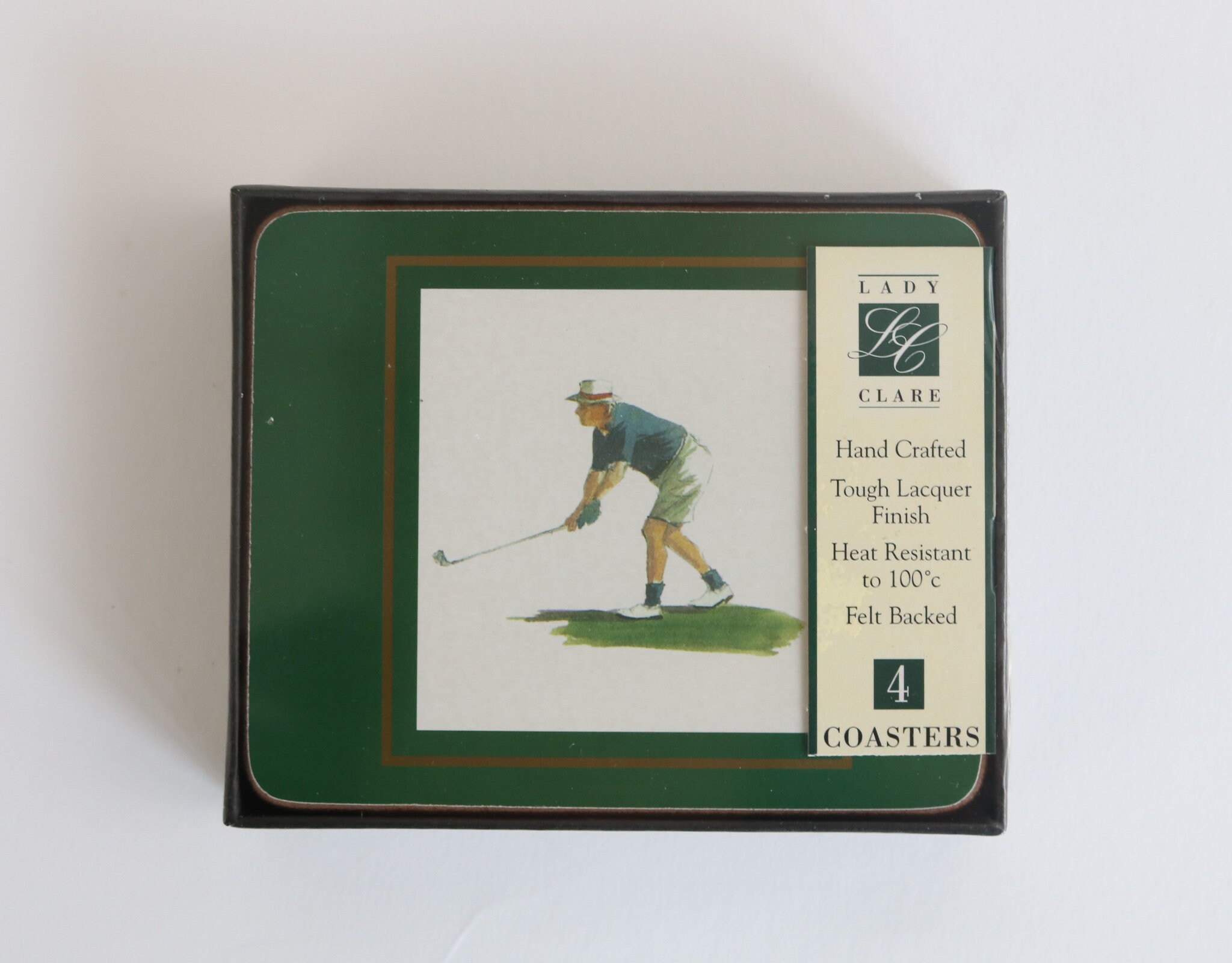 Lady Clare Golf Coasters Set of 4 Hand Crafted Heat Resistant Felt ...