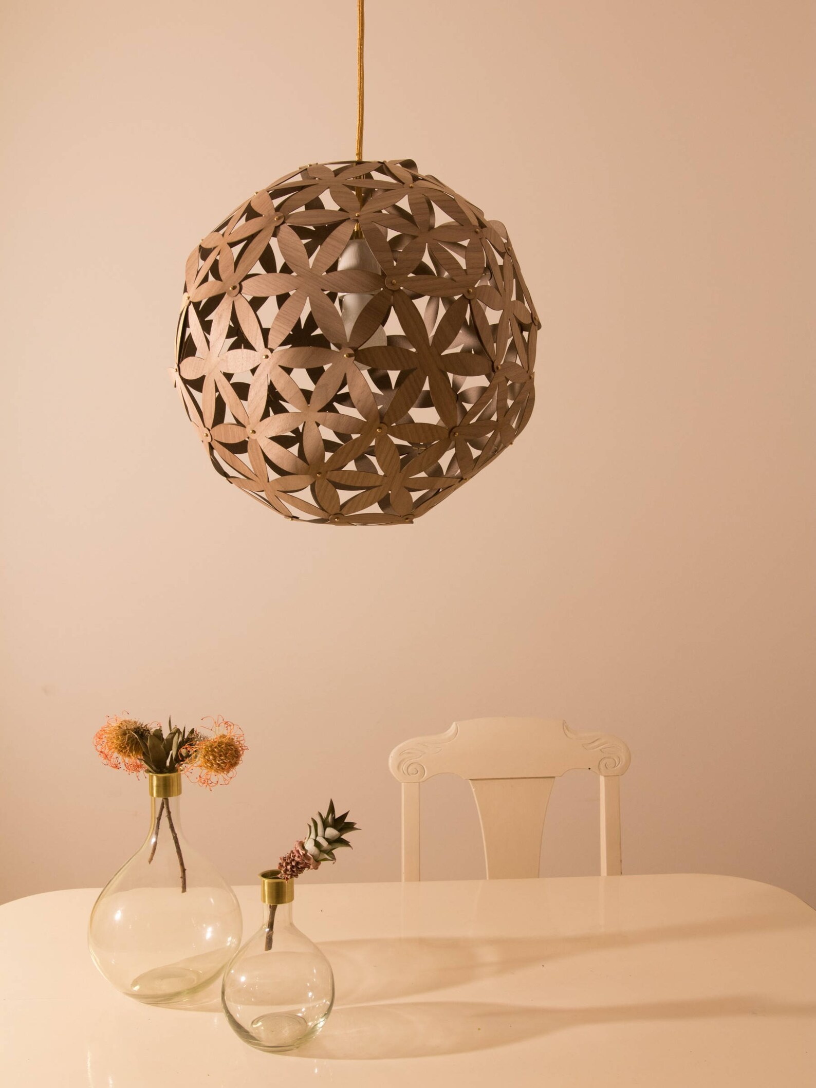 Pendant Light blomst No 1 Wood Veneer Walnut - Etsy