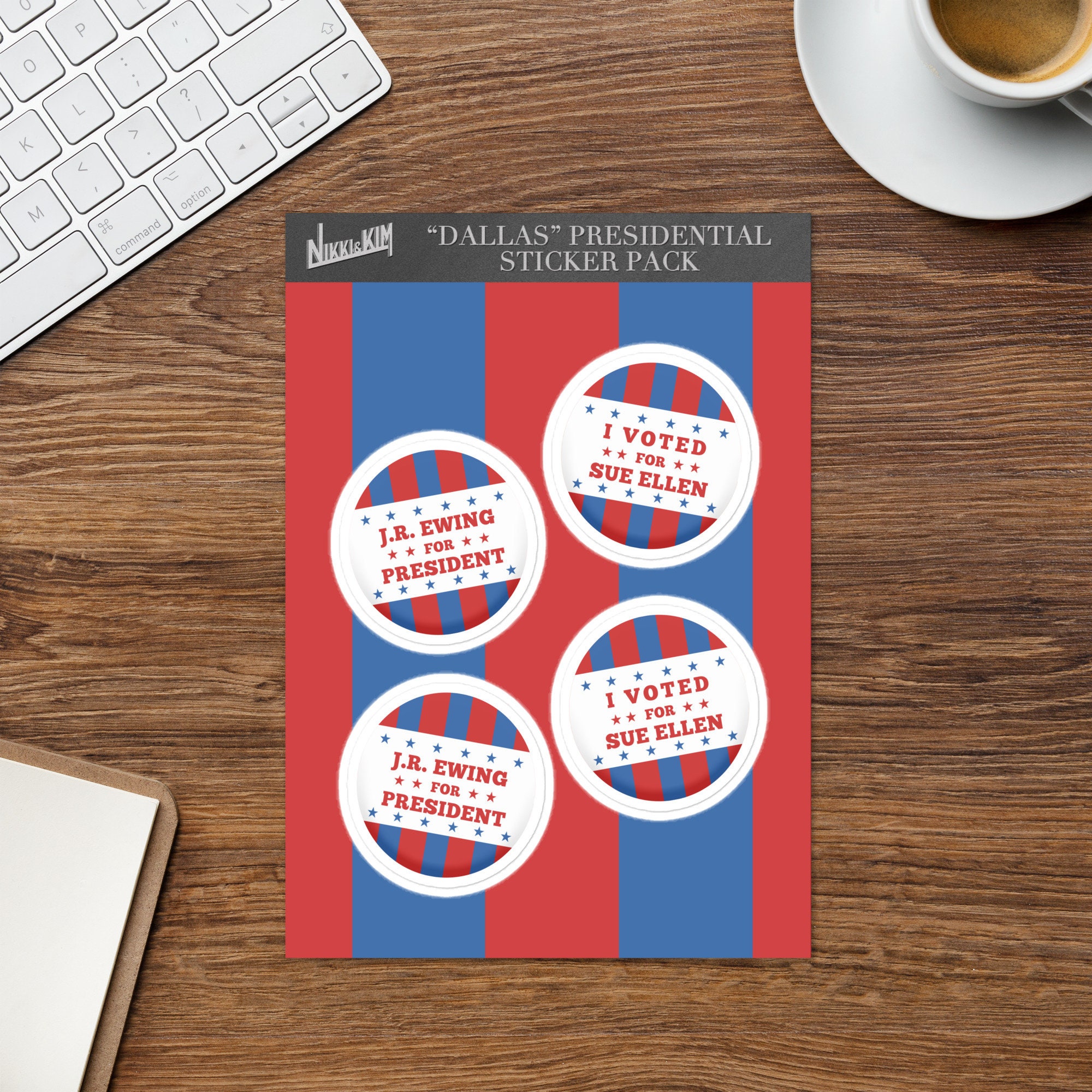 Dallas TV Show Presidential Sticker Set J.R. Ewing Sue - Etsy