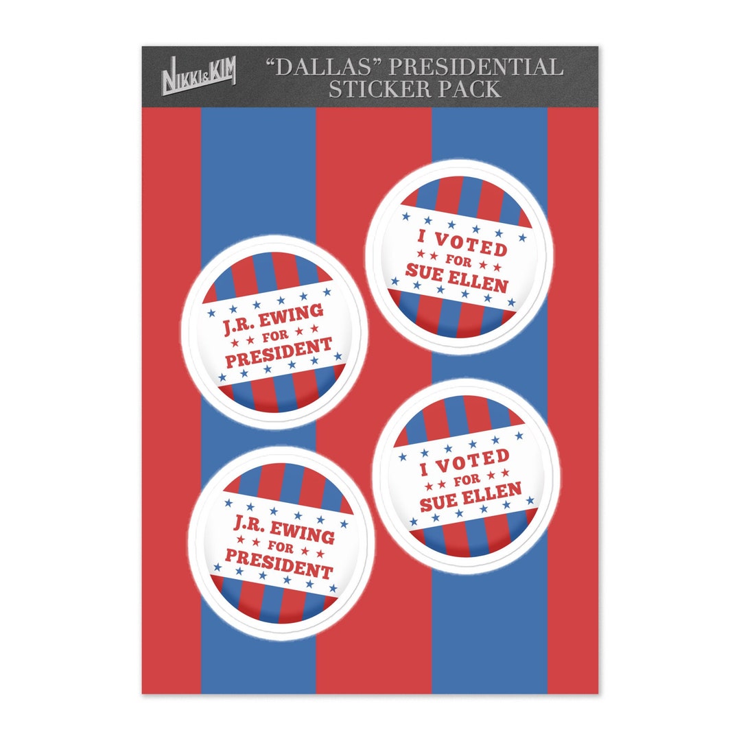 Dallas TV Show, Presidential Sticker Set, J.R. Ewing, Sue Ellen - Etsy