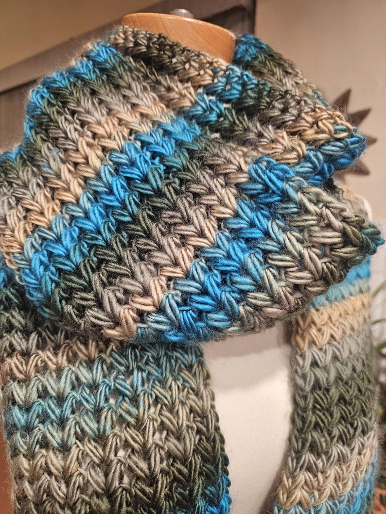 Tunisian V-puff Scarf Digital Pattern - Etsy