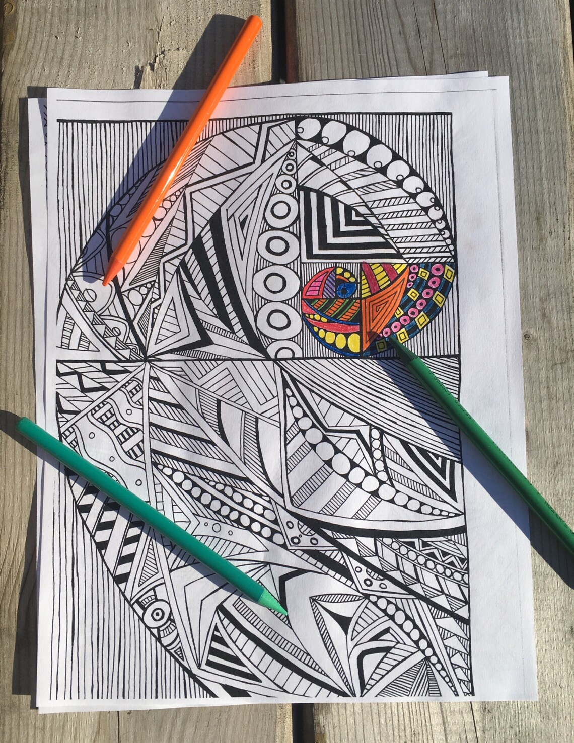 Fibonacci Sequence PDF Printable, Adult Colouring Page, Printable ...