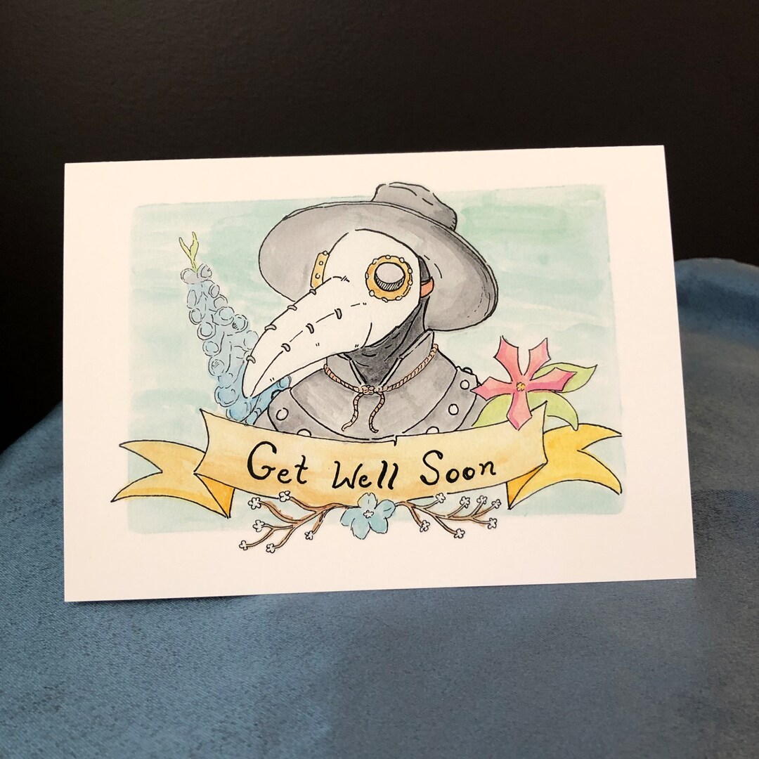 Plague Doctor Get Well Soon Card - Etsy