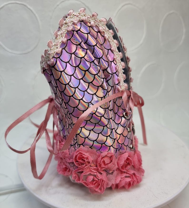 SD BJD Size Patent PVC Pink Mermaid Scale Corset - Etsy