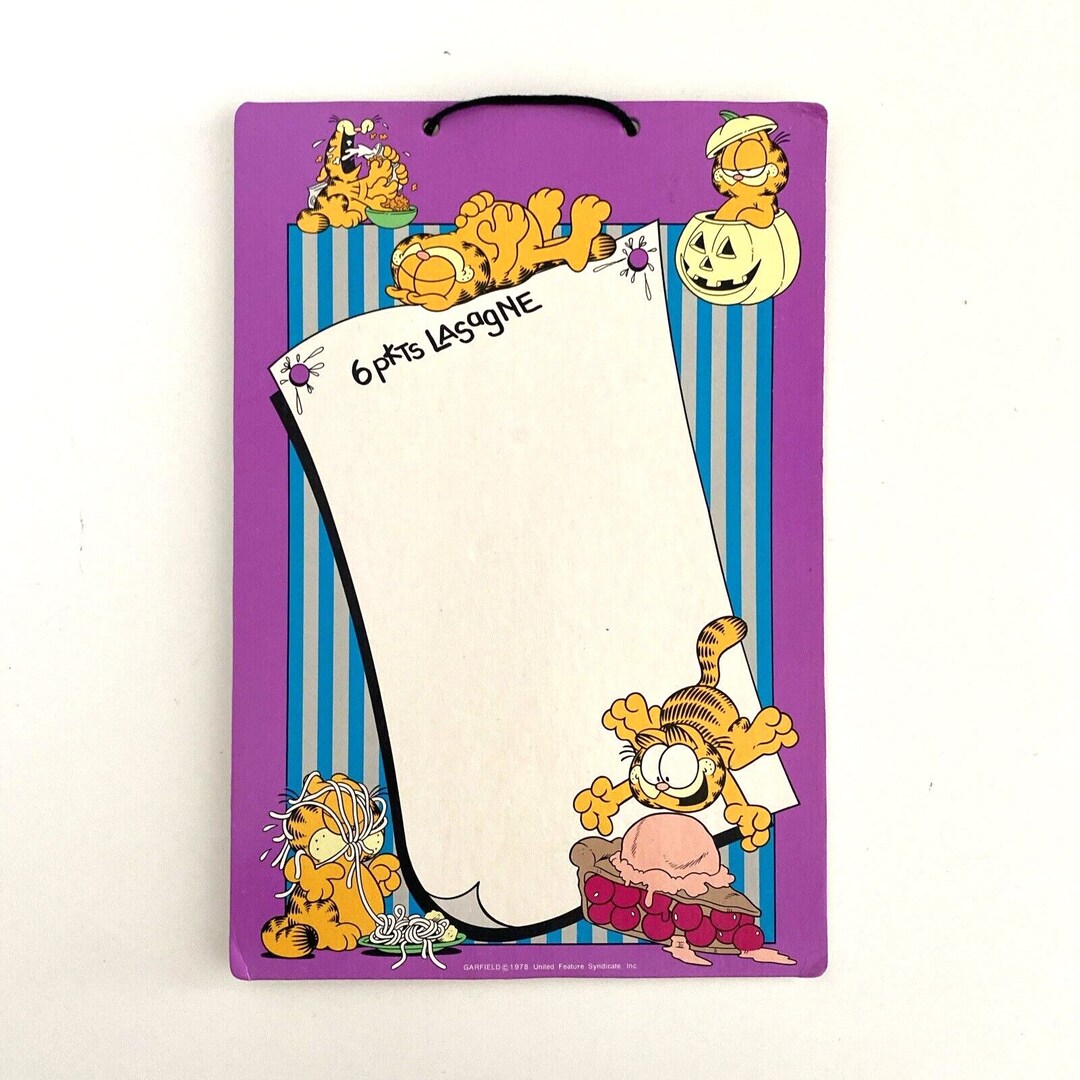 Garfield Grocery Shopping List Board Vintage 90s - Etsy