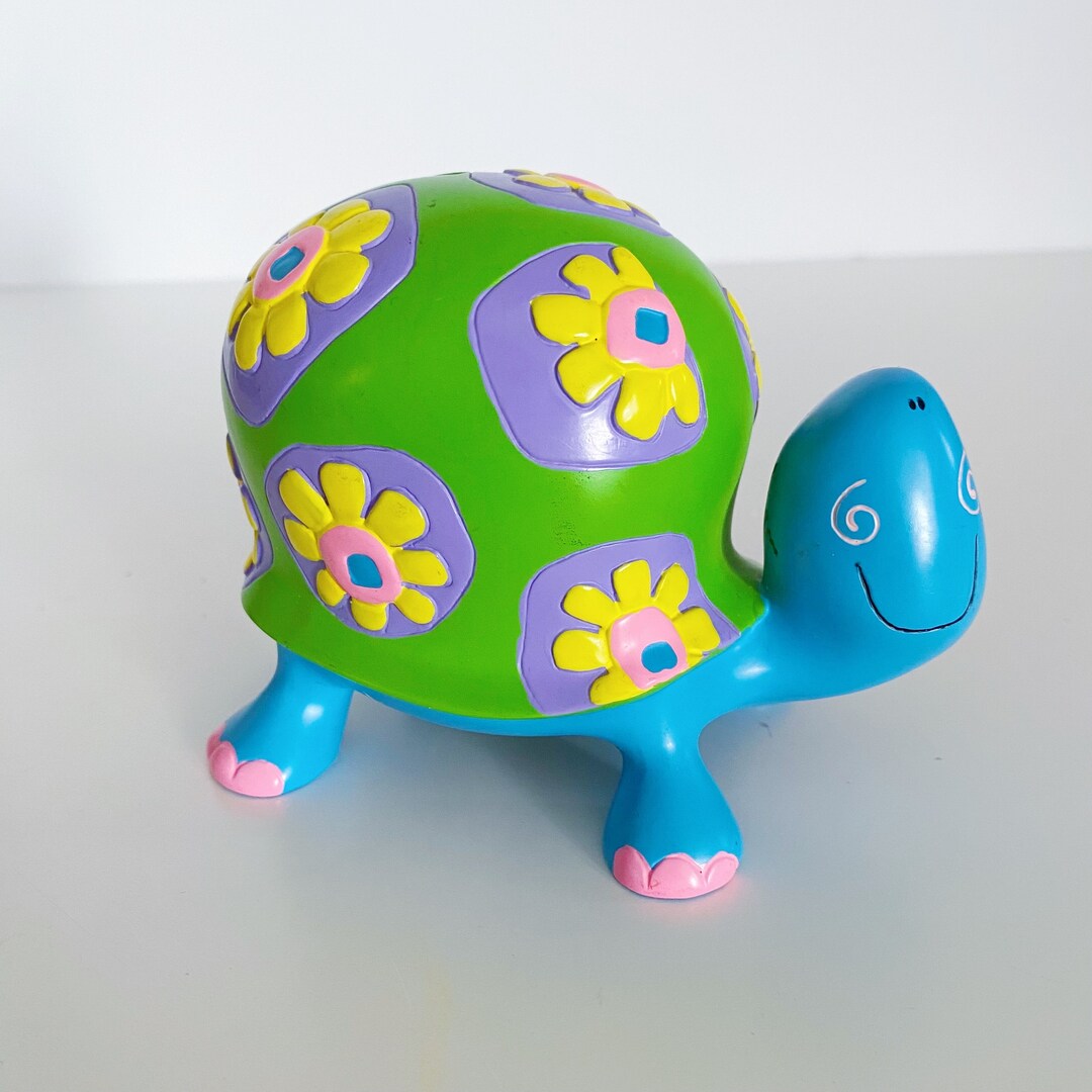 Turtle Tortoise Vintage Money Box Piggy Bank Cute 2001 Happy - Etsy