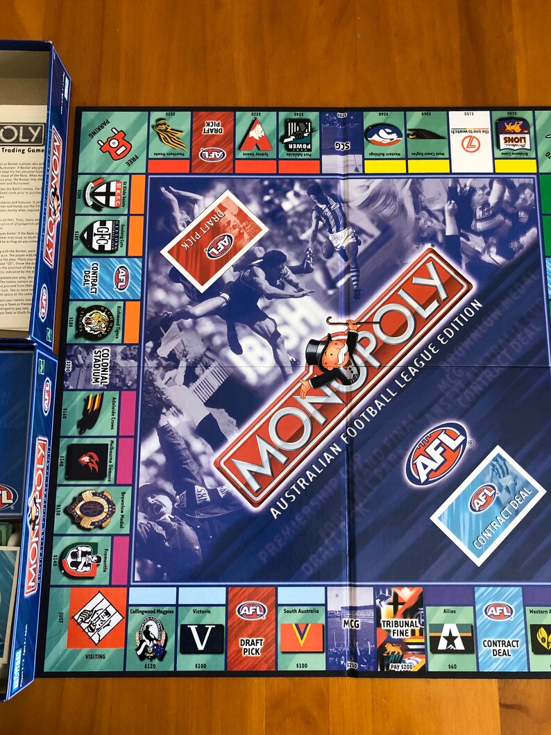Australian Football League AFL Monopoly 1999 Vintage 90's | Etsy