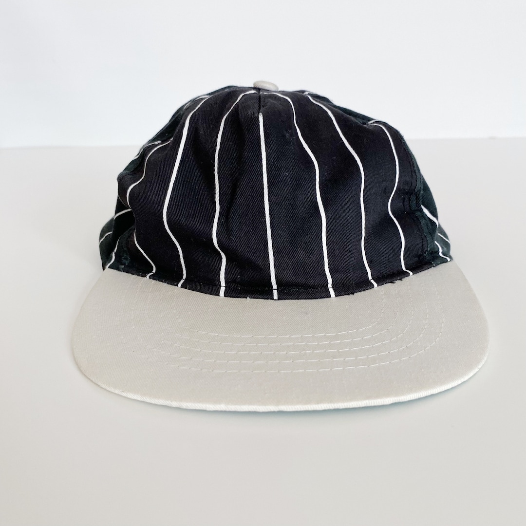 Two Tone Striped Mens Snapback Cap Hat Vintage 90's Black - Etsy
