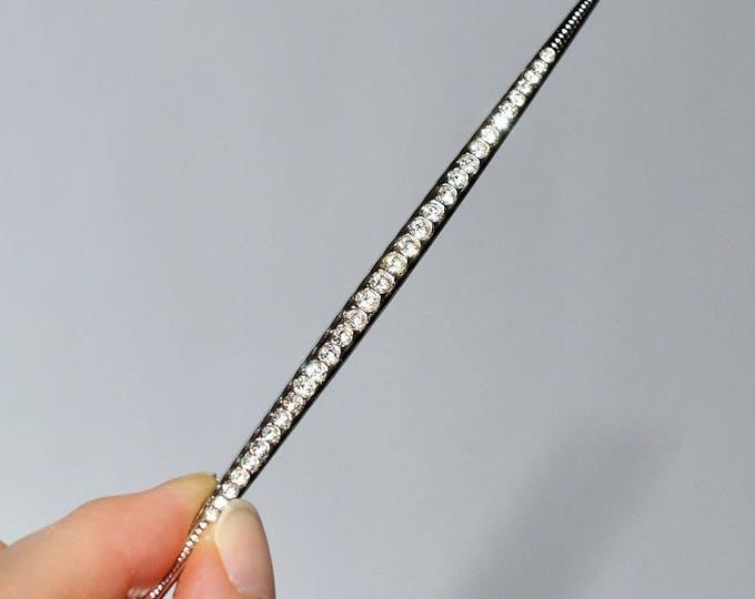 Mid Century Modern Silver Tone Metal Rhinestones Long Bar Pin Brooch - Etsy