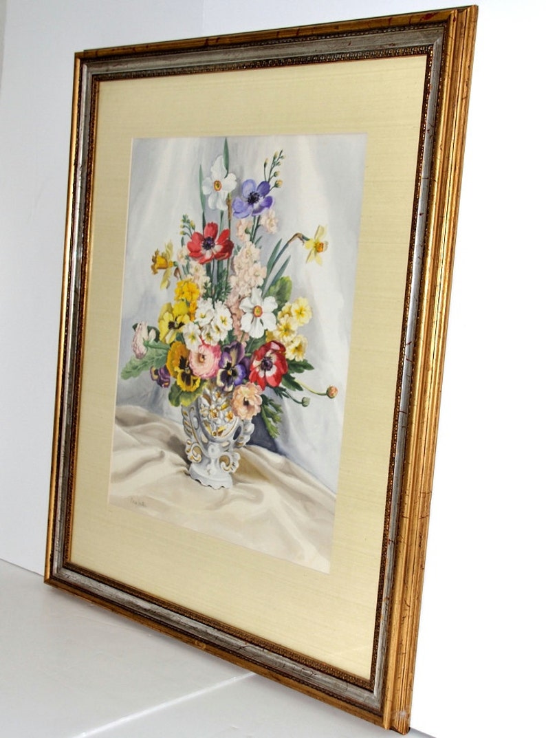Vintage Cora Foster california Fine Still Life Watercolor - Etsy