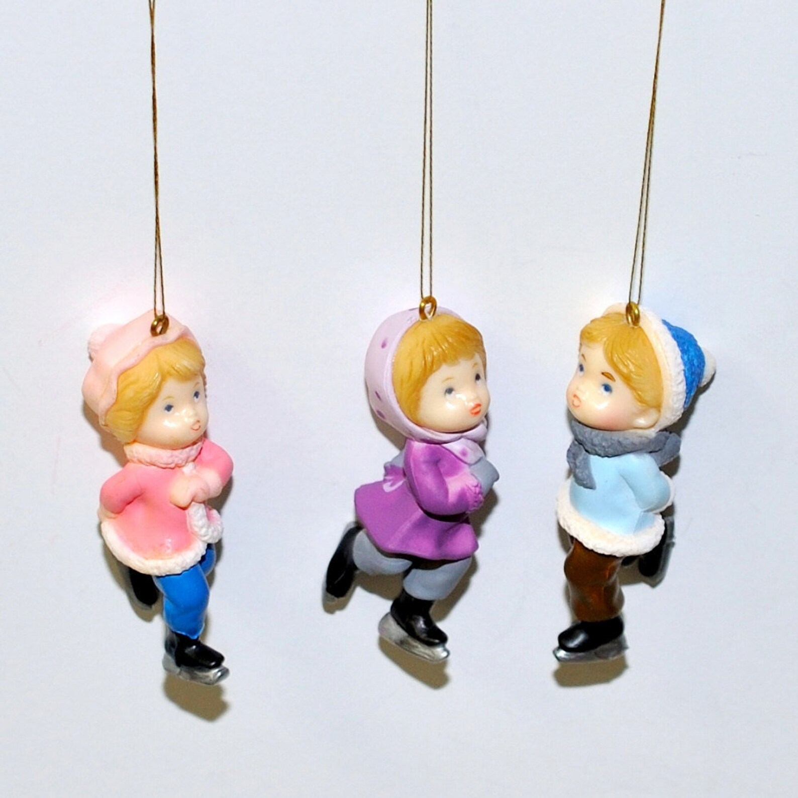 Vintage Miniature Mini Children Skaters Christmas Ornaments, Set of 3 ...