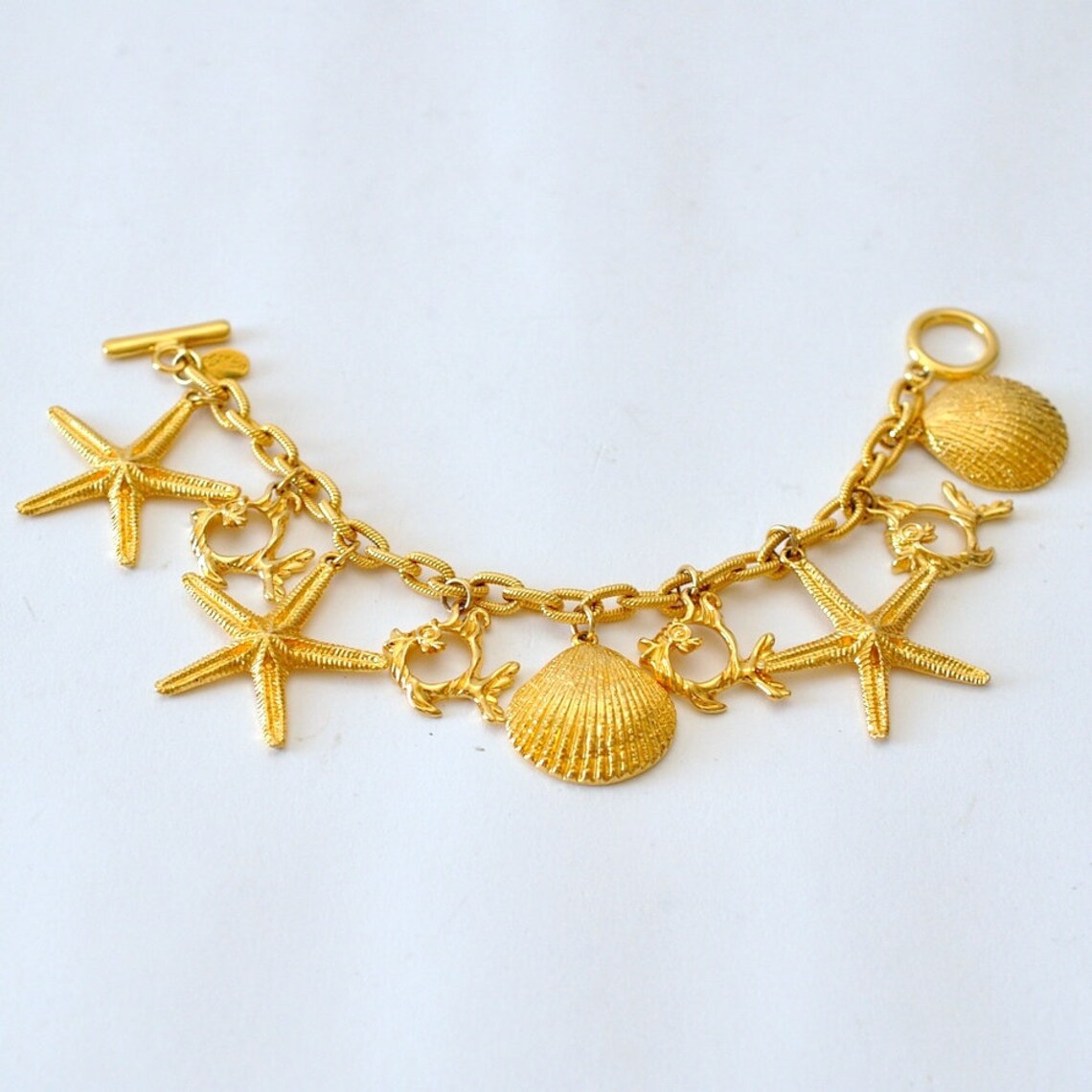 Bob Mackie Gold Tone Nautical Seashore Beach Starfish Shells | Etsy