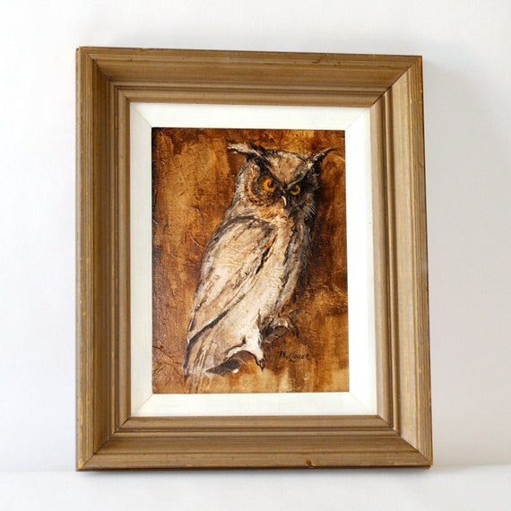 Mid Century Vintage Phyl Lauer Original Painting Great Horned | Etsy
