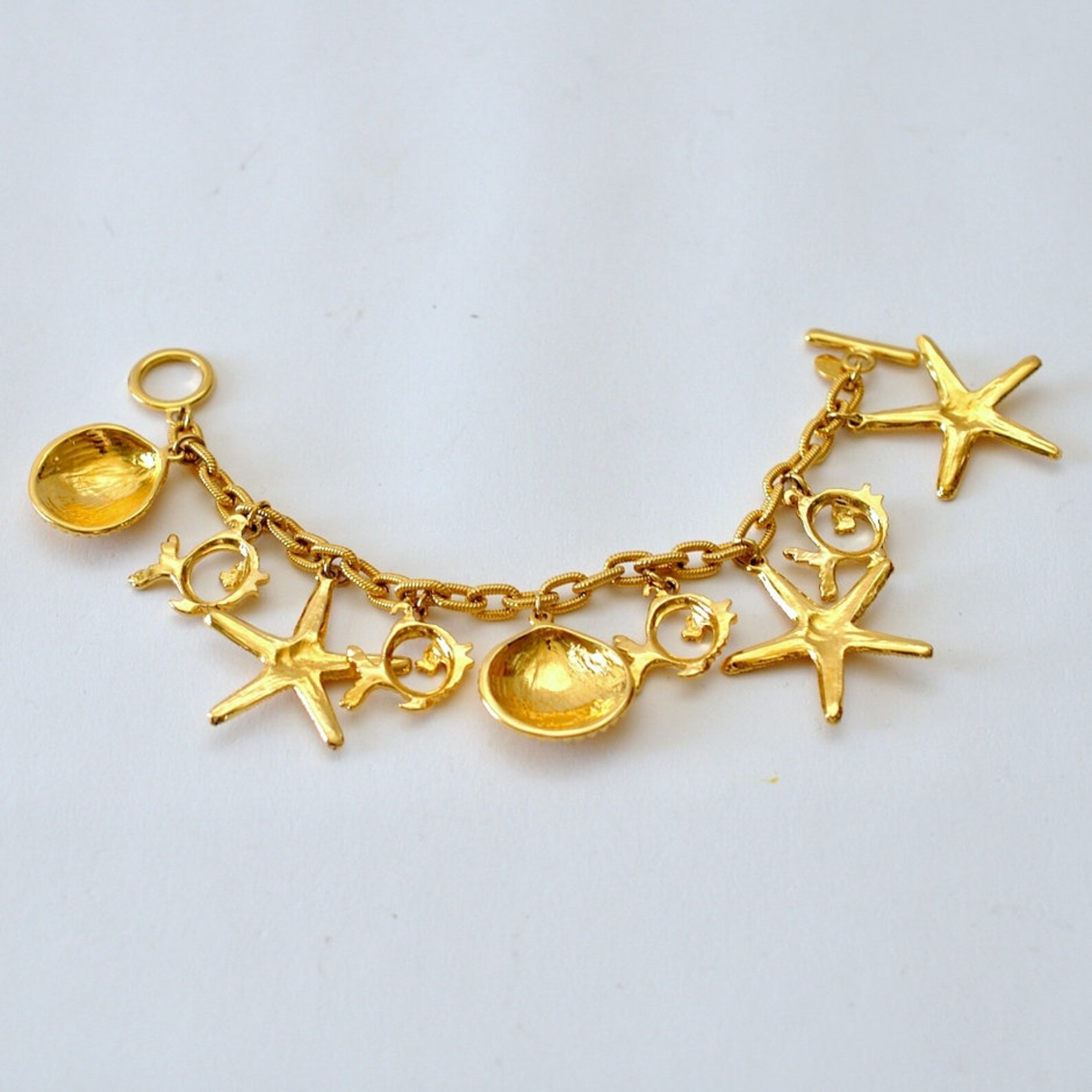 Bob Mackie Gold Tone Nautical Seashore Beach Starfish Shells | Etsy