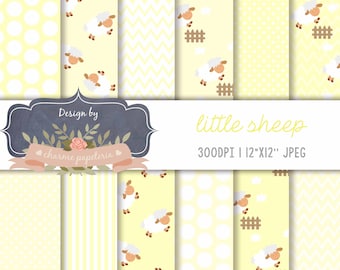Baby Sheep Digital Paper Sweet Dreams digital paper little | Etsy