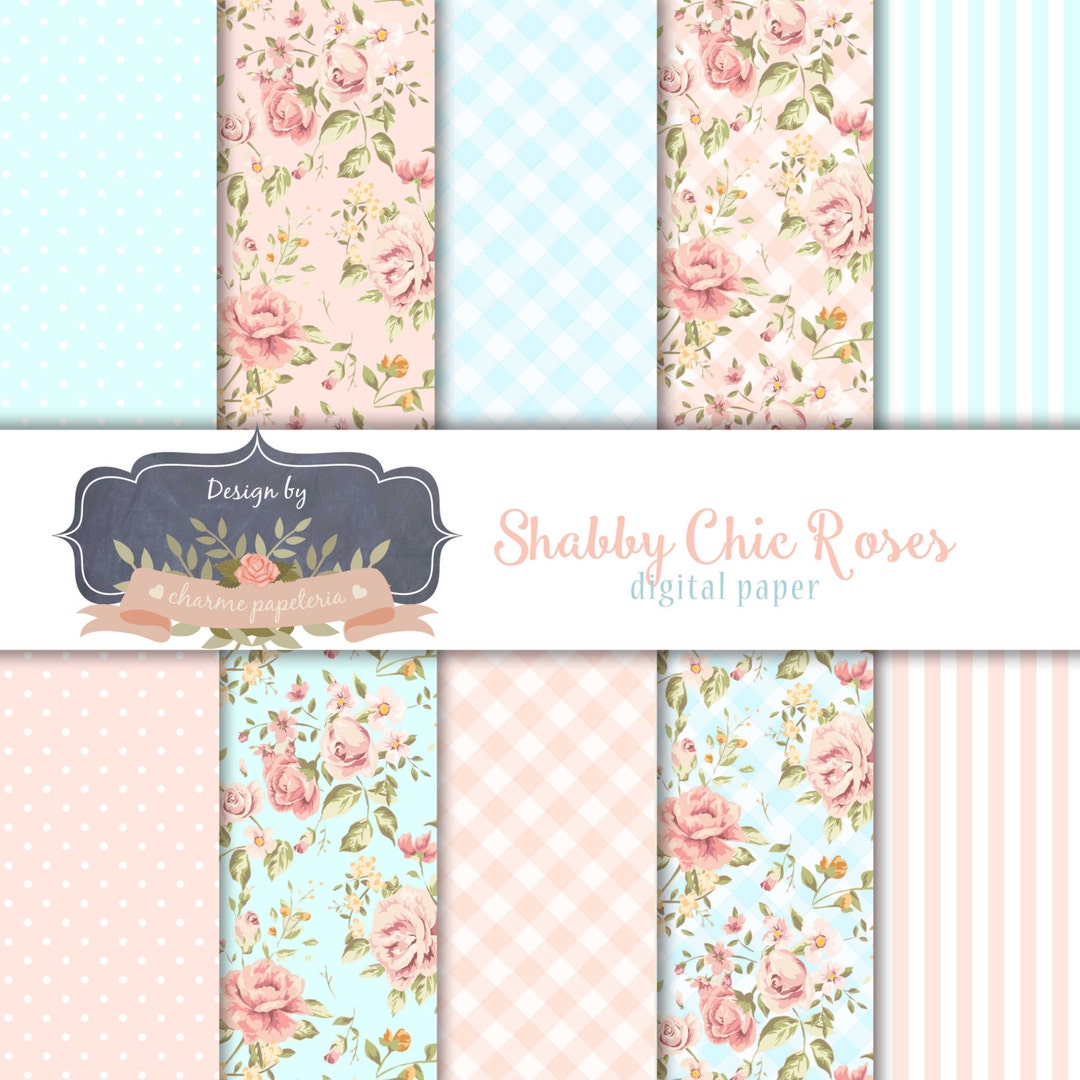Floral Digital Paper, Flower Digital Paper, Floral Background, Shabby ...