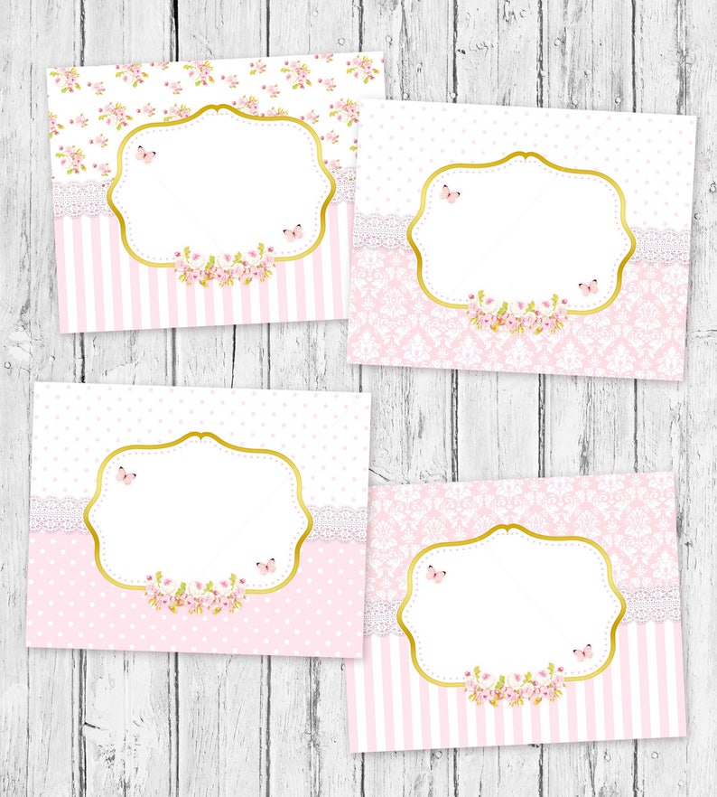 Shabby Chic Labels Shabby Chic Frames Floral Food Labels - Etsy