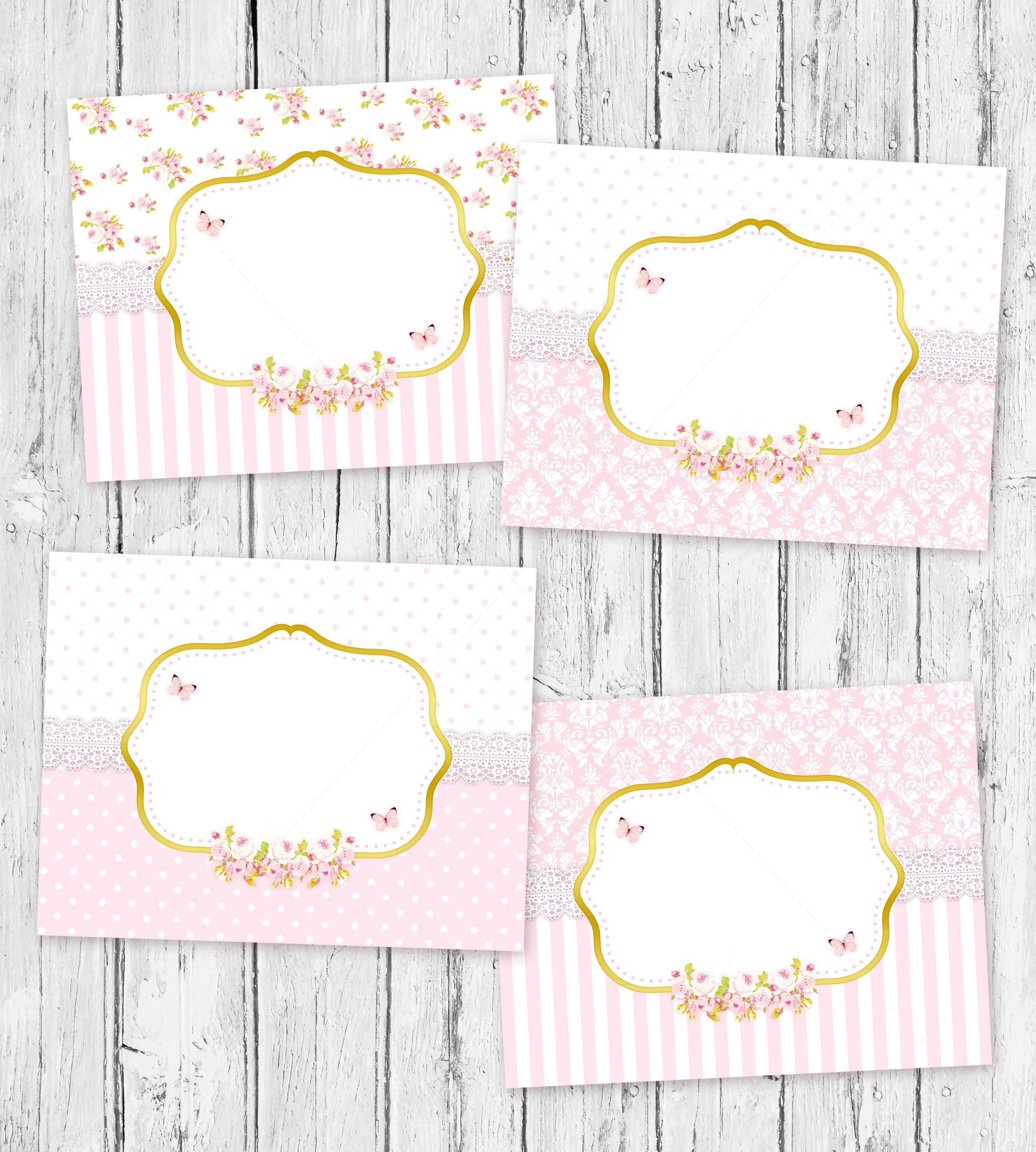 Shabby Chic Labels Shabby Chic Frames Floral Food Labels | Etsy