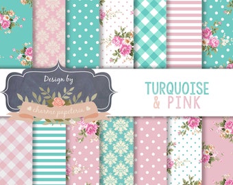 Shabby Chic Digital Paper, Floral Digital Paper, Decoupage Paper ...