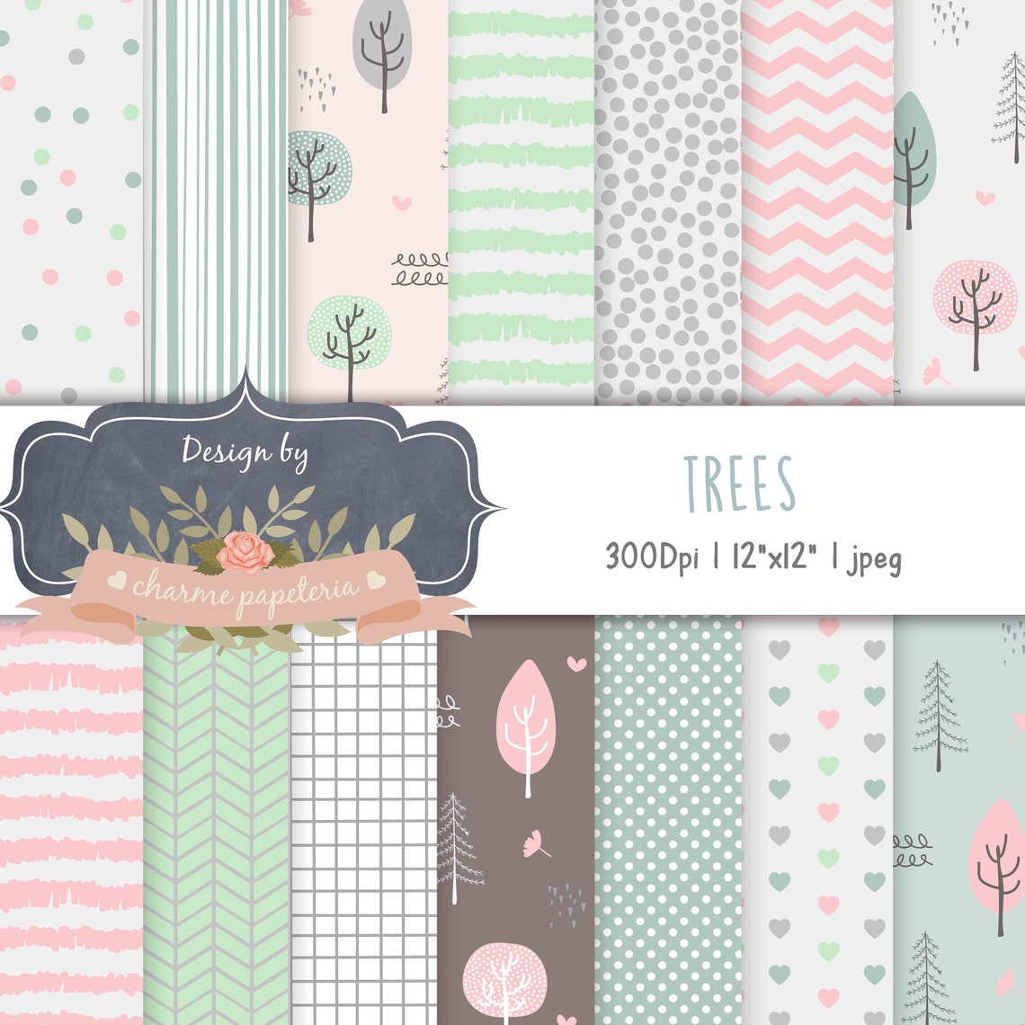 Cute Woodland Digital Paper Forest Animals Digital Papers - Etsy