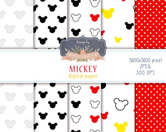 Mickey Digital Paper | Etsy