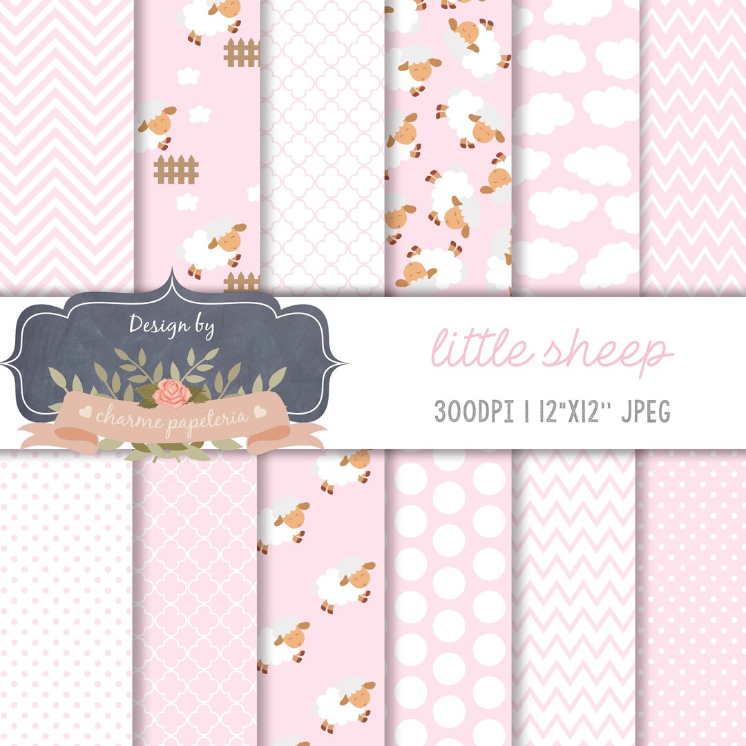 Baby Sheep Digital Paper Sweet Dreams Digital Paper Little - Etsy