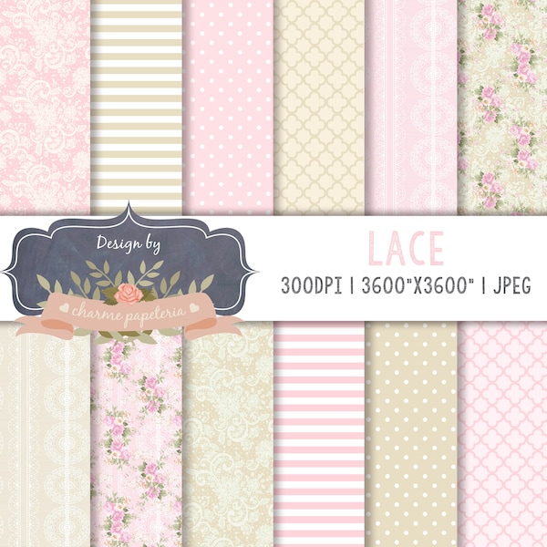 Lace Digital Paper - Etsy