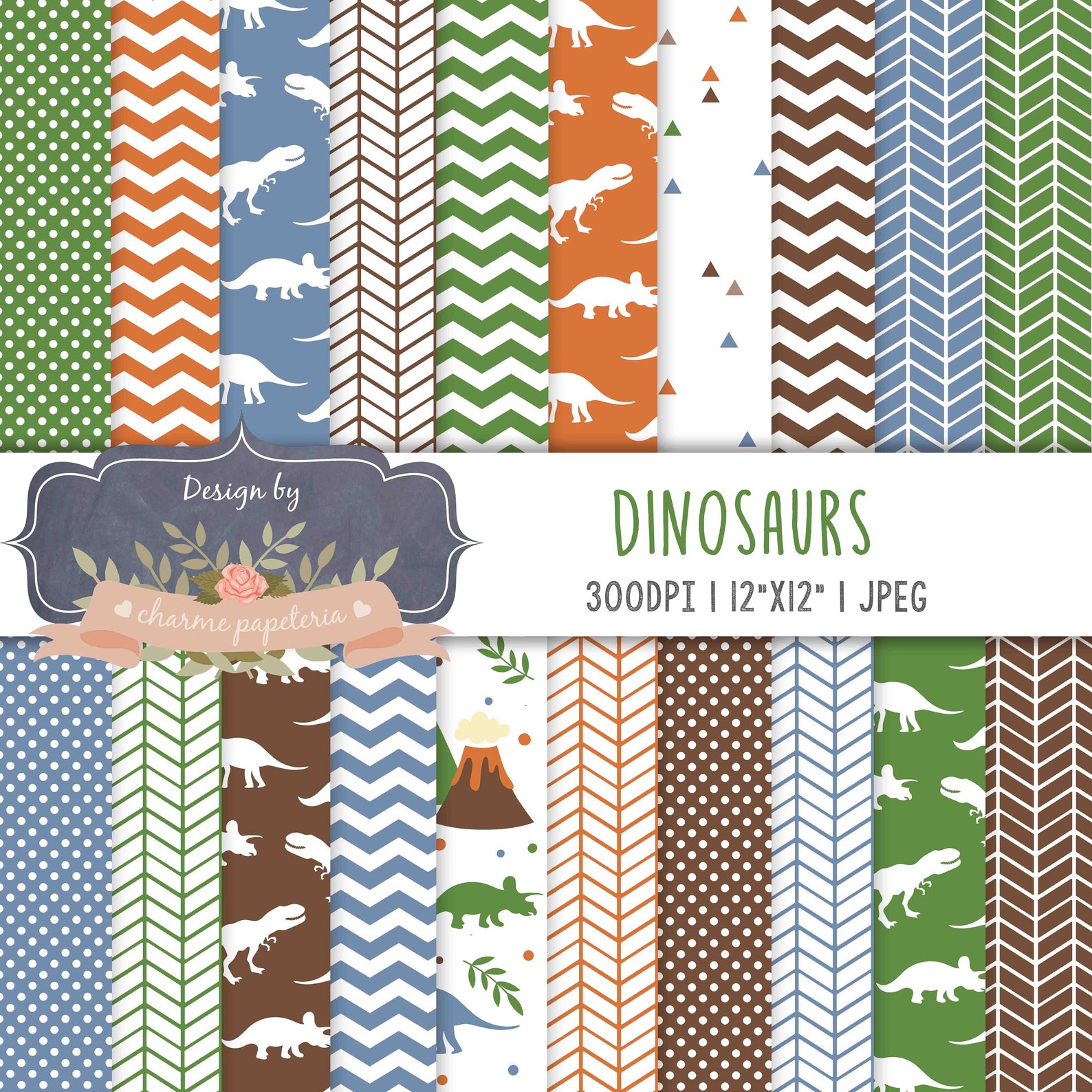 Dinosaur Digital Paper Dinosaurs Background - Etsy