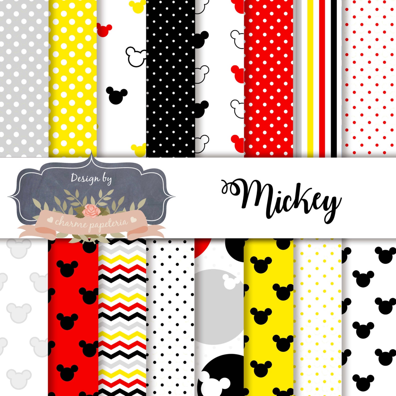 SALE Mickey Digital Paper Pack - Etsy