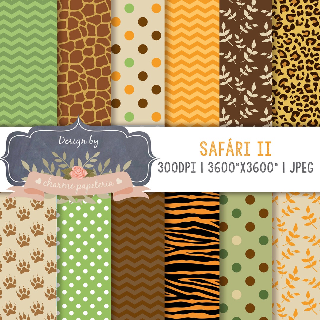 Jungle Digital Paper, Animal Print, Jungle Animal Patterns, Safari ...
